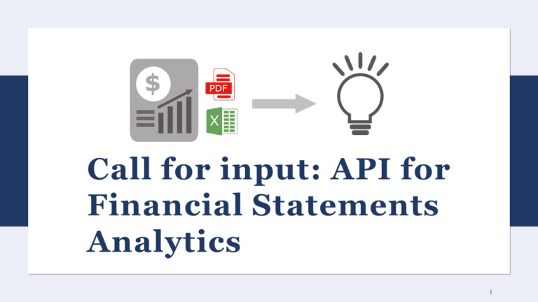 Call for input: API for financial statements analytics – 10BE5